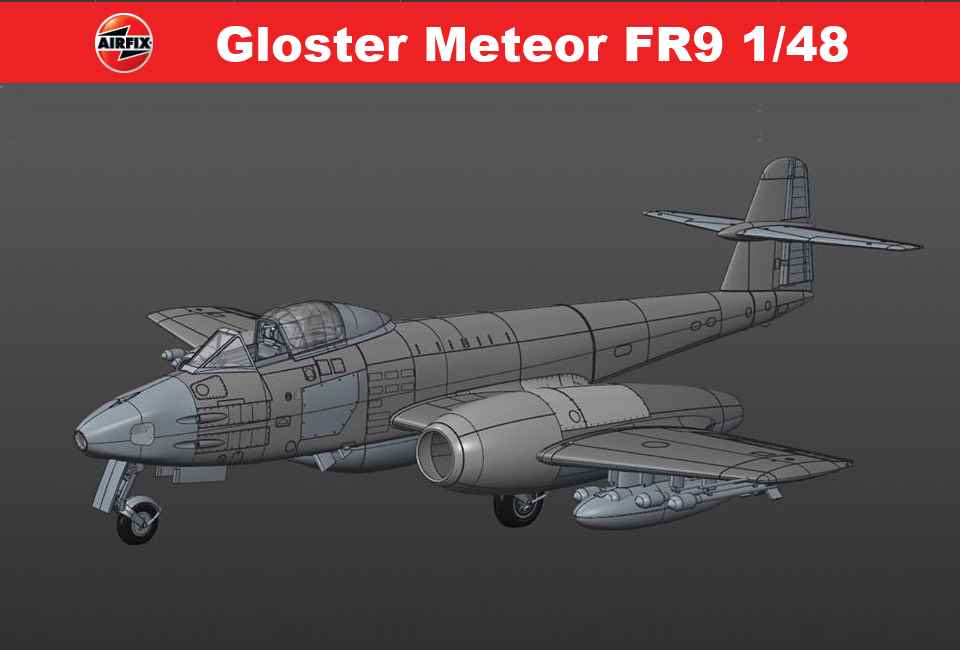 Airfix to Release 1/48 Gloster Meteor FR.9 Model Kit